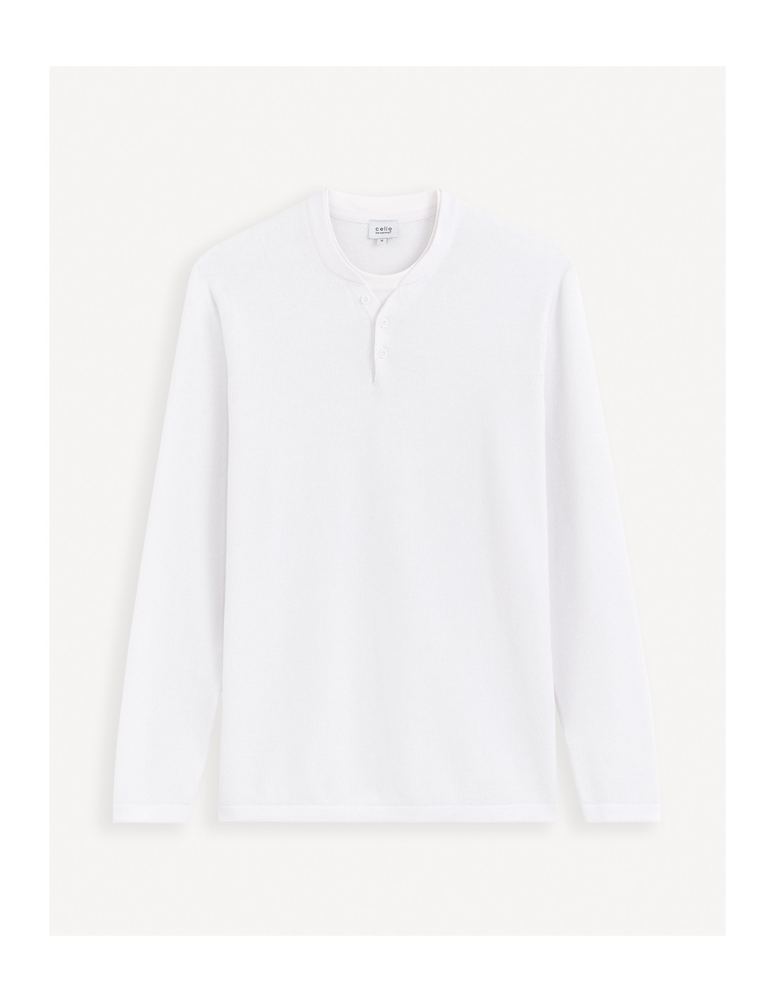 Pull col henley en coton