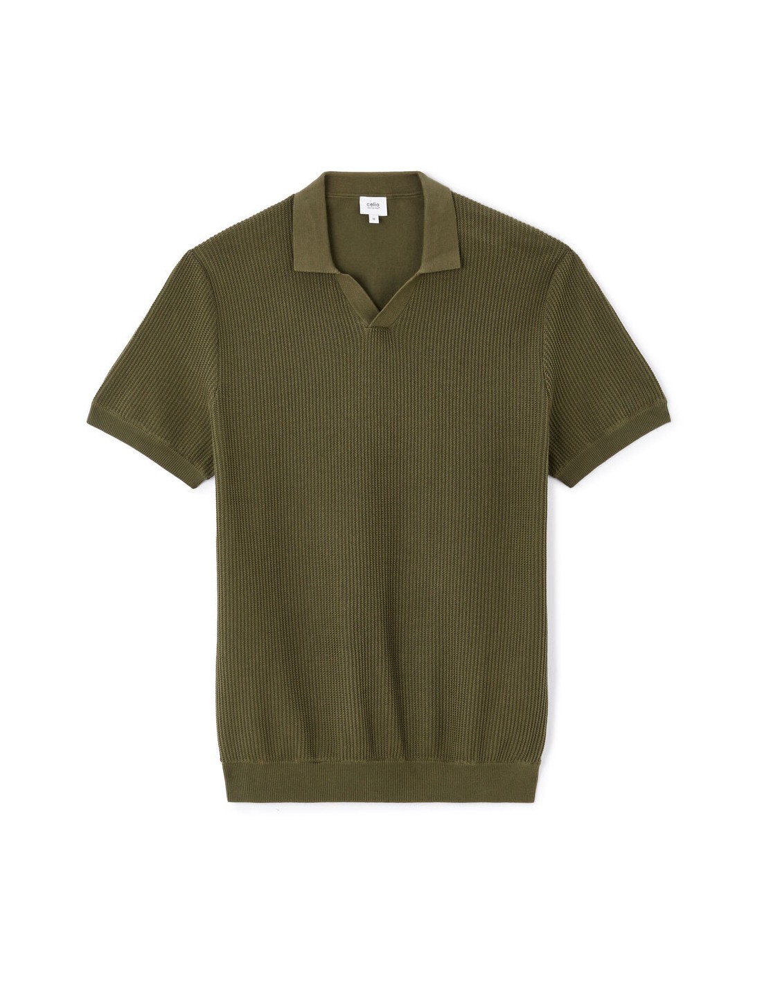 Polo boxy en maille texturée 100% coton