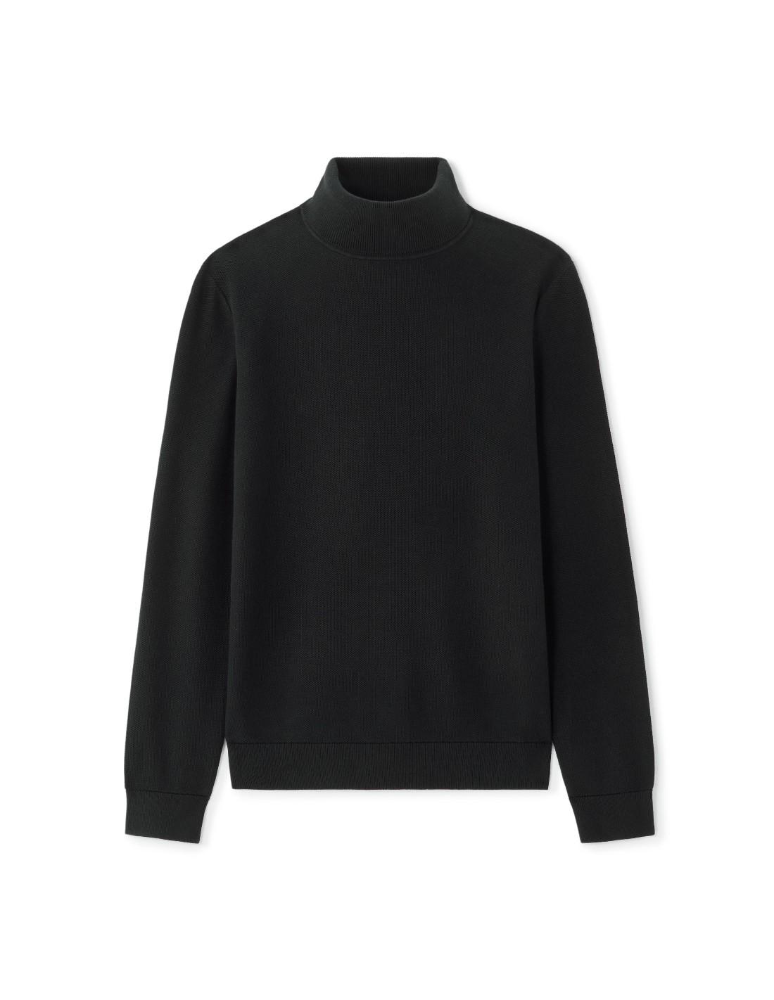 Pull piqué col roulé 100% coton